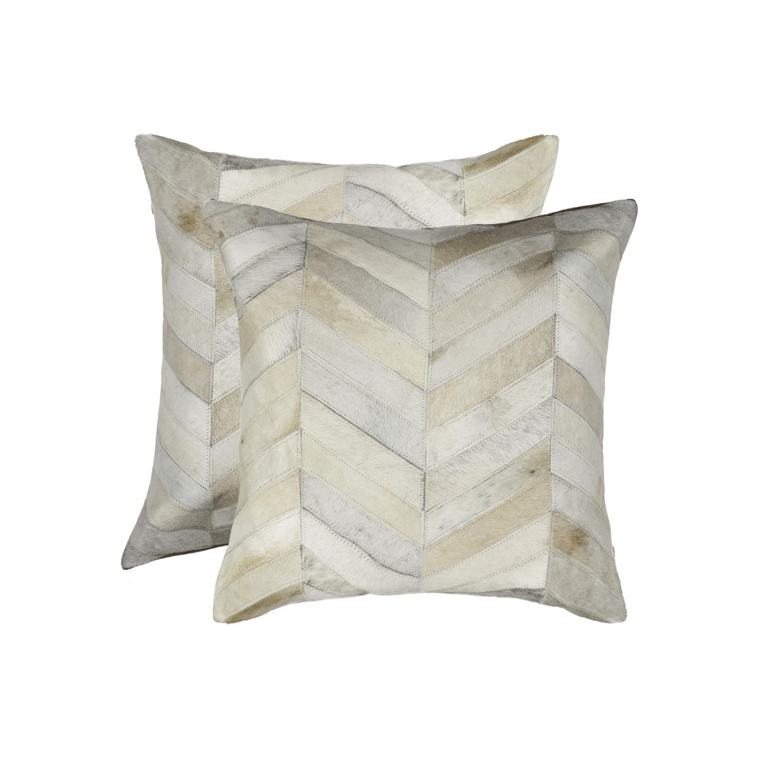 Click here for H-Natural Torino Chevron Cowhide Pillow 18X18 2-Pa... prices