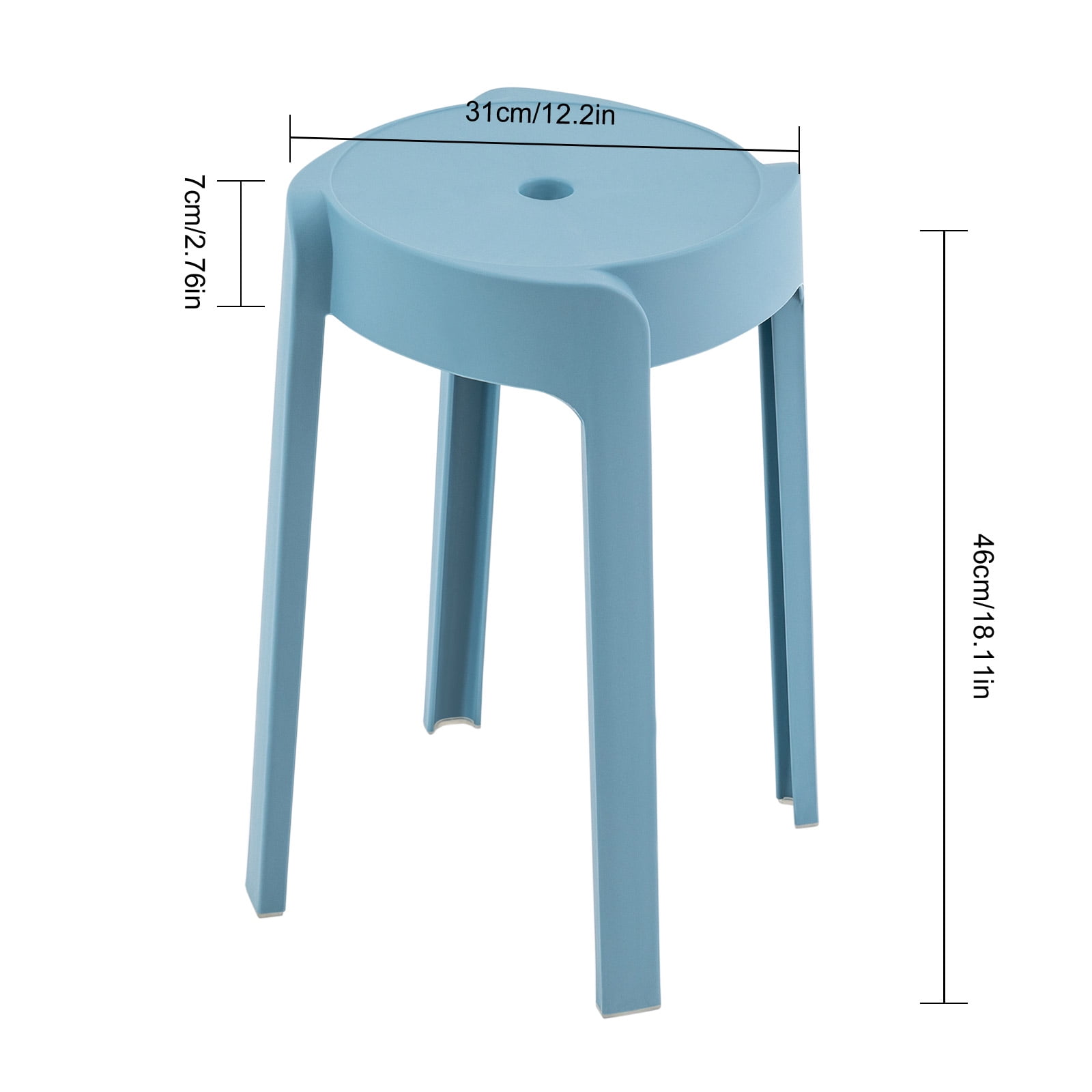 5 PCS Modern Stackable Plastic Stools for Indoor Outdoor 18 Seat Height Portable Backless Stacking Chairs for Schools Home Office Assorted Colors Walmart