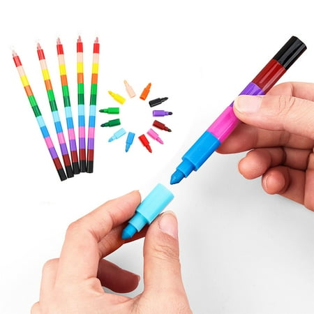 Stackable Colored Pencils 12 Interchangeable Colors Buildable Colors ...