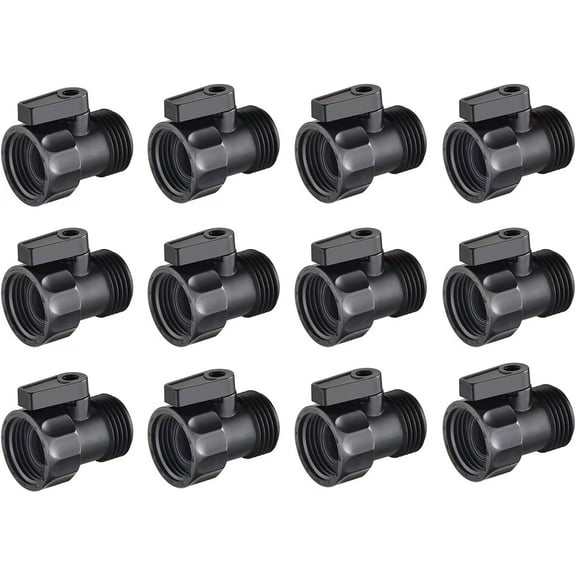 PHYSUN-12 Pack 3/4'' Plastic Garden Hose Shut Off Valve - Standard ...