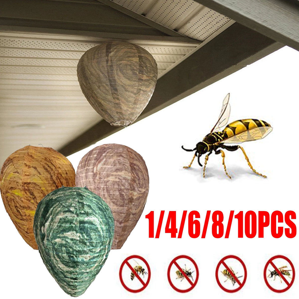 柔らかい 2 Pcs Pretend Wasp Trap Nest Waterproof Hanging Outdoor Garden ...