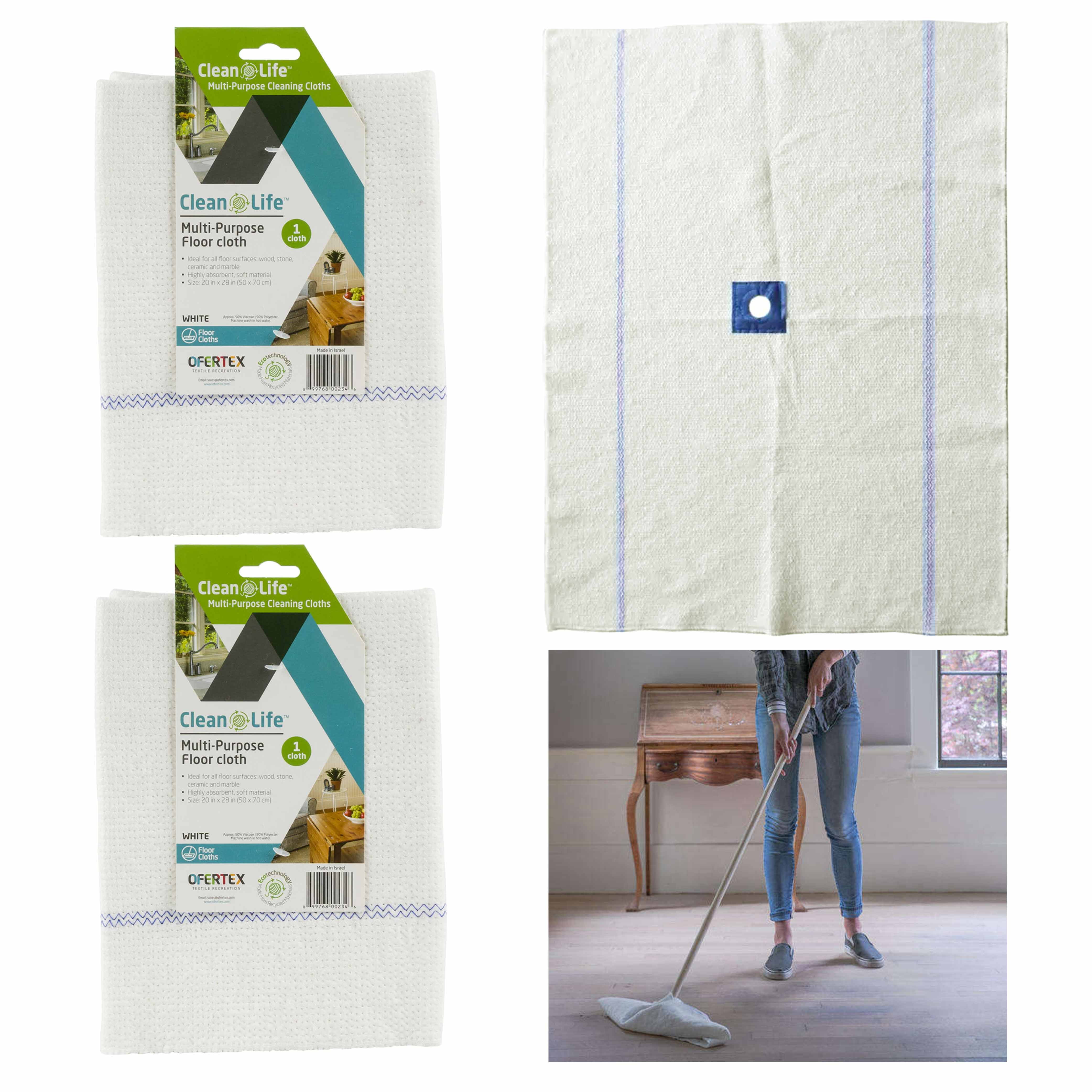 2 Pc Mop Broom Cloths Soft Towel Floor Cleaning Multi Purpose Absorbent ...