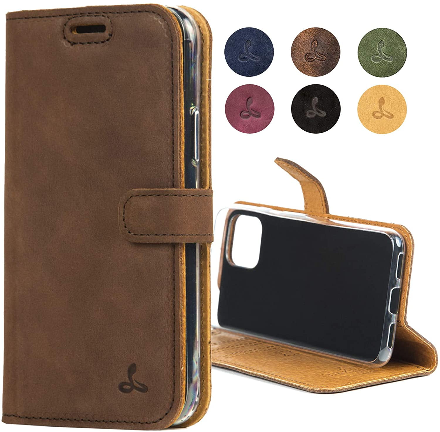Google Pixel 4 XL Leather Case, Luxury Genuine Leather Wallet with ...
