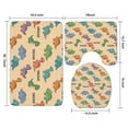 Beige Dinosaur Text Pattern Bathroom Rugs Sets 3 Piece,Toilet Cover Set ...