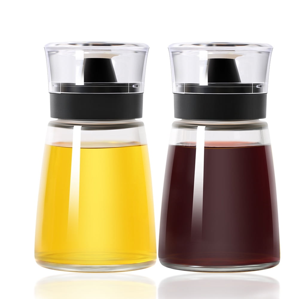 Hibalala 2 Pack Oil/Vinegar Cruet Glass Olive Oil Dispenser Bottle Set ...