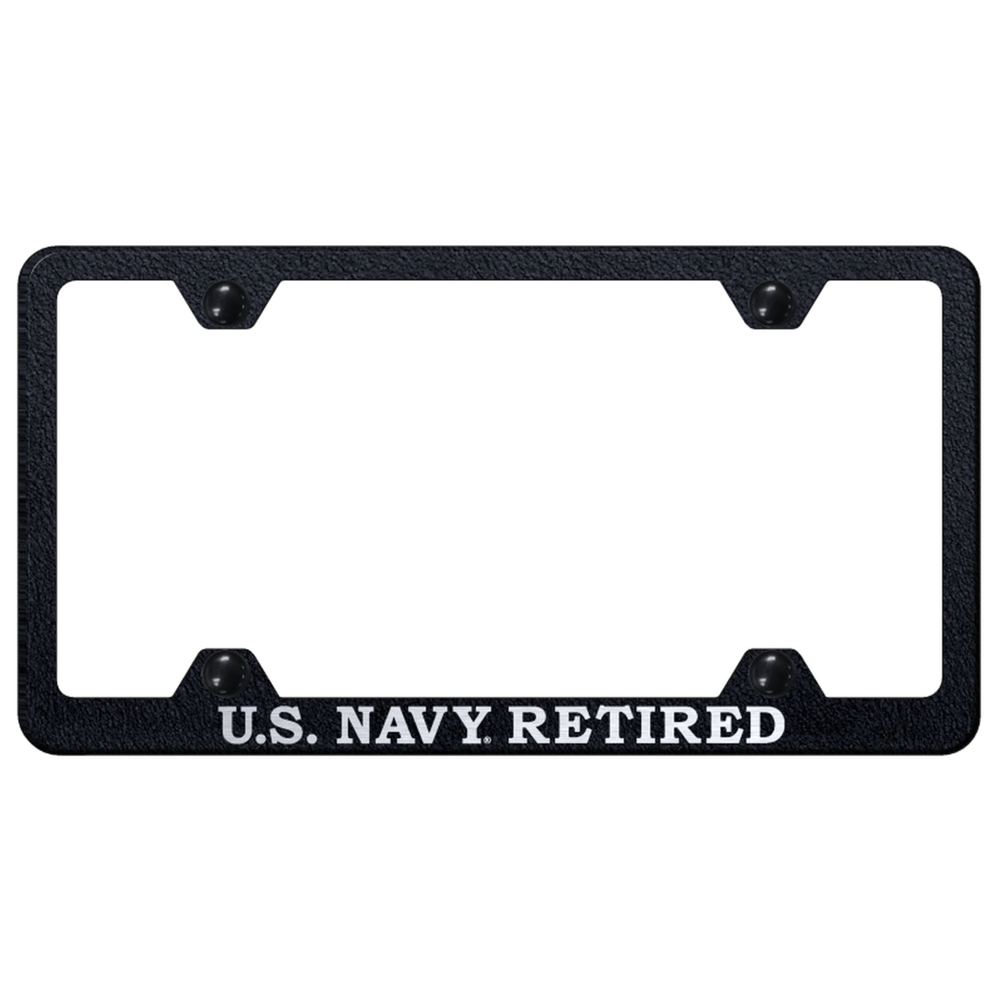 U.S. Navy Retired Stainless Steel Wide Body License Plate Frame (Rugged ...
