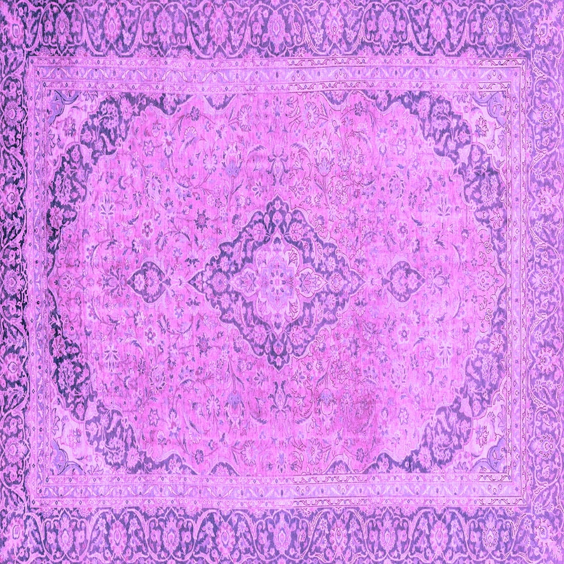 Ahgly Company Indoor Square Abstract Purple Modern Area Rugs, 6' Square ...