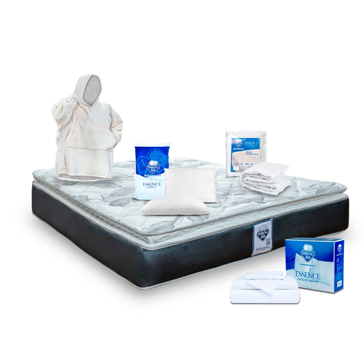 Paquete Colchon King Size + 2 Almohadas + Cubre Colchon + Sabanas ...