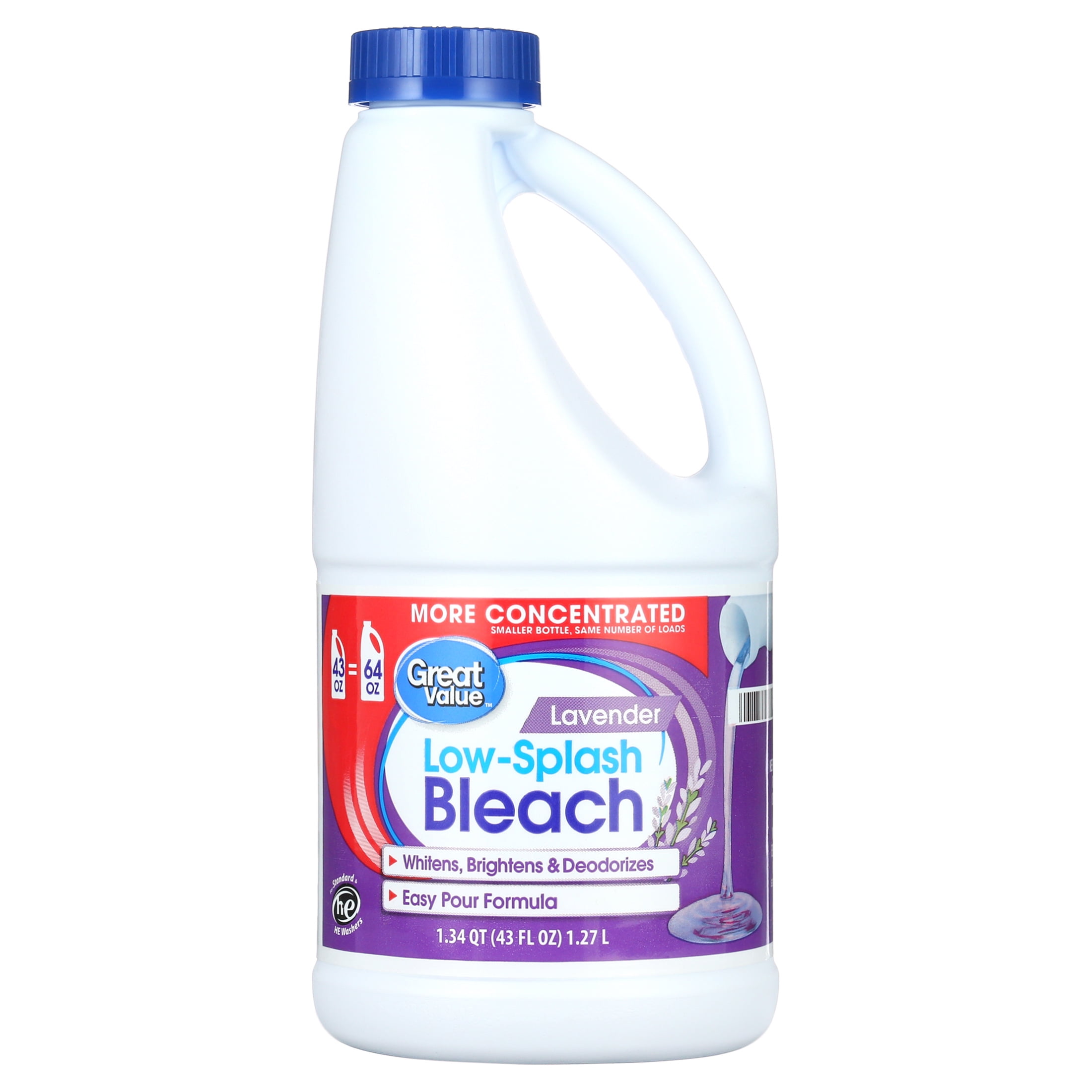 Great Value Low-Splash Bleach, Lavender, 43 fl oz - Walmart.com