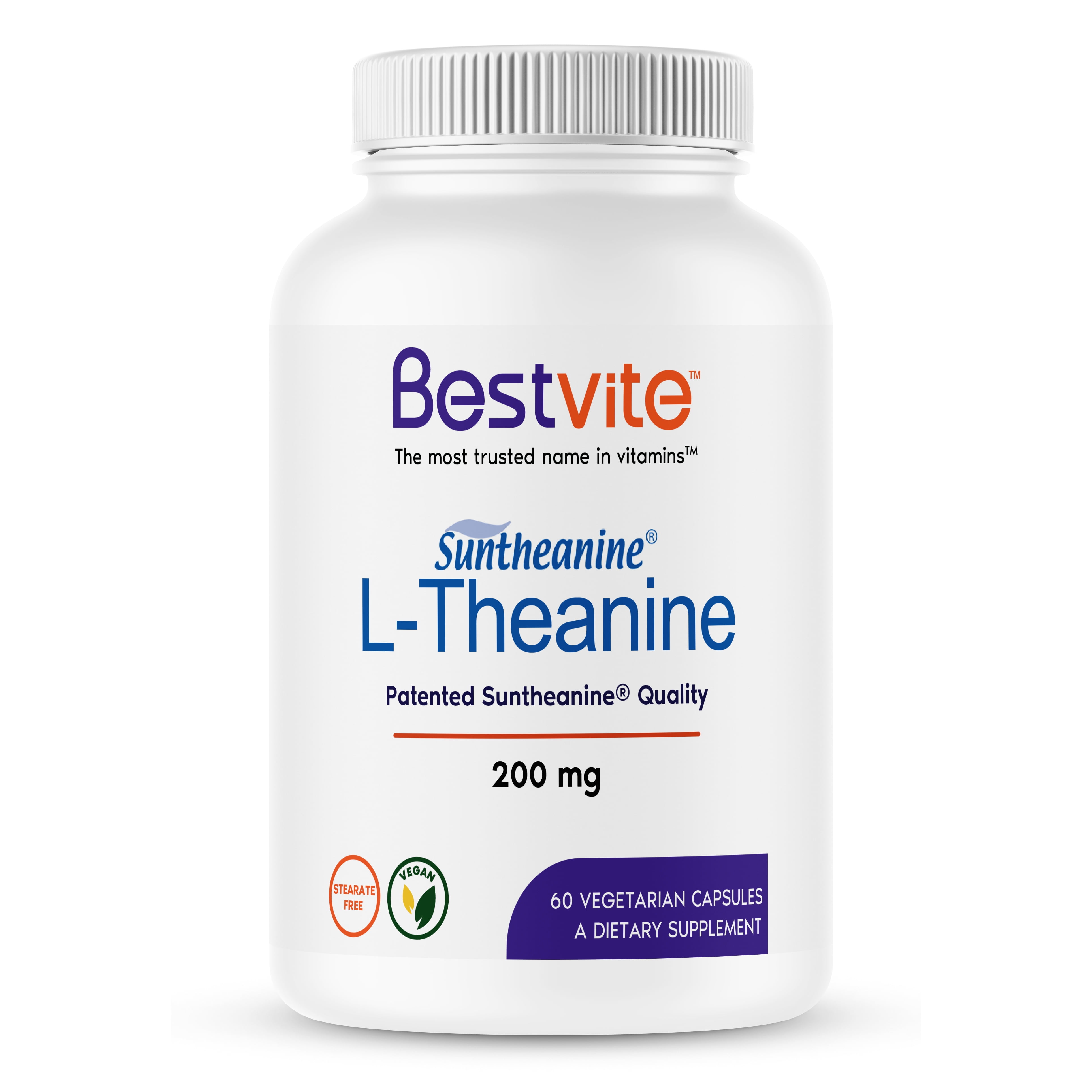 L-Theanine 200mg with Suntheanine (60 Vegetarian Capsules) - No ...