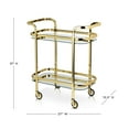 Viski Stainless Steel Kitchen & Bar Cart w/ Wheels & Mirror Shelves ...