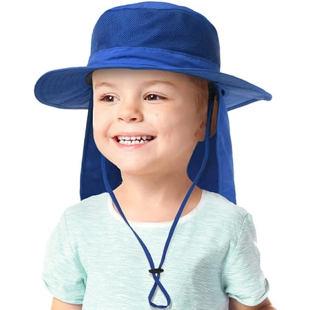 Camptrace Sun Hats for Kids Wide Brim Boys Sun Hat with Neck Flap UPF ...