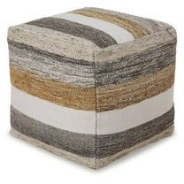 Signature Design by Ashley Contemporary Absalom Pouf Denim - Walmart.com