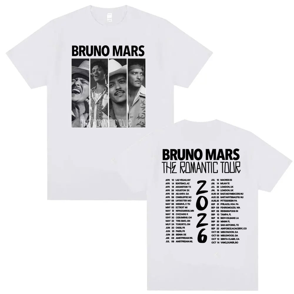 Click here for Dingcai Bruno Mars The Romantic Tour 2026 Print T... prices