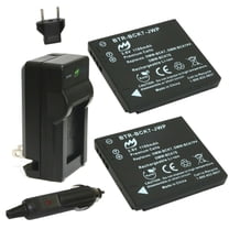 Replacement for Panasonic DMC-TZ3 Battery (2-Pack, 1300mAh) and Charger ...
