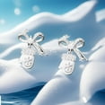 Diamond Bow Christmas Tree Cartilage Screw Stud Small Dangle Drop ...