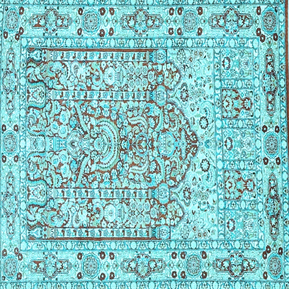 Ahgly Company Indoor Square Persian Light Blue Traditional Area Rugs, 6 ...