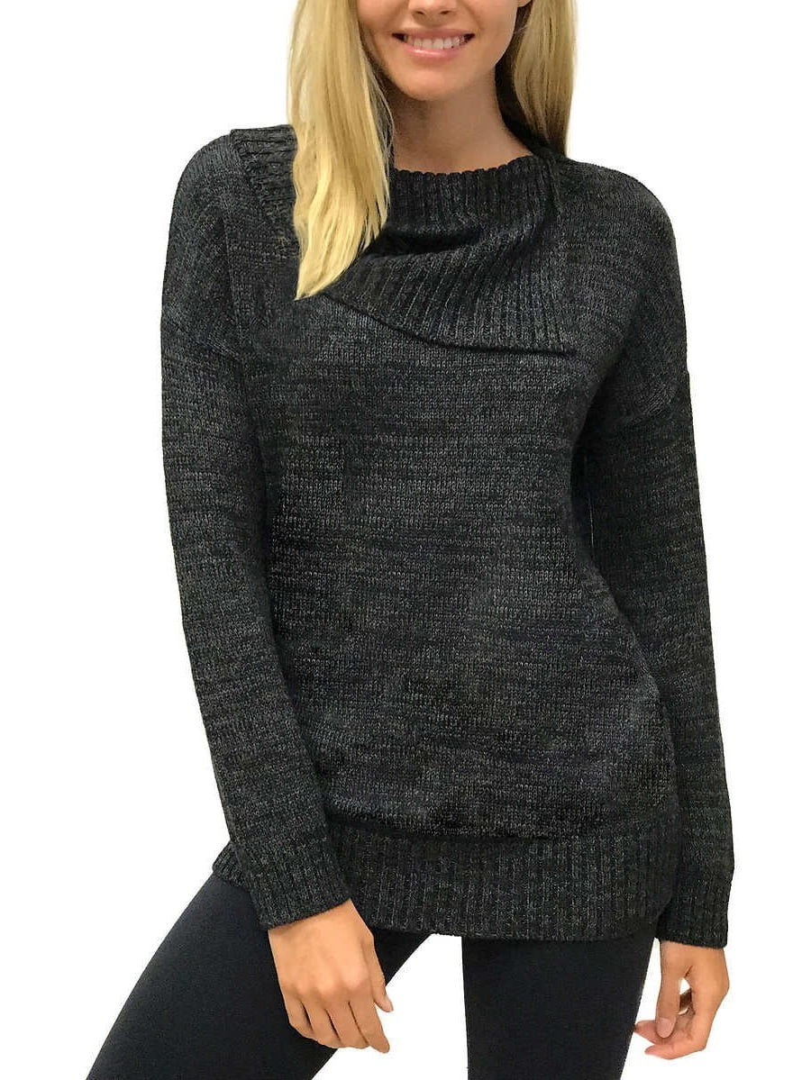 Matty M Womens Envelope Neck Knit Sweater Top (Charcoal, XX-Large ...