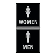 Classic Framed Men Women Sign Set (Ivory/Dark Brown) - Large - Walmart.com