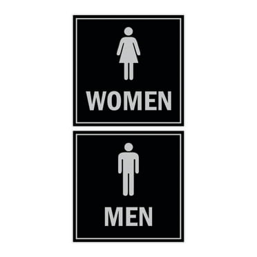 Classic Framed Men Women Sign Set (Ivory/Dark Brown) - Large - Walmart.com