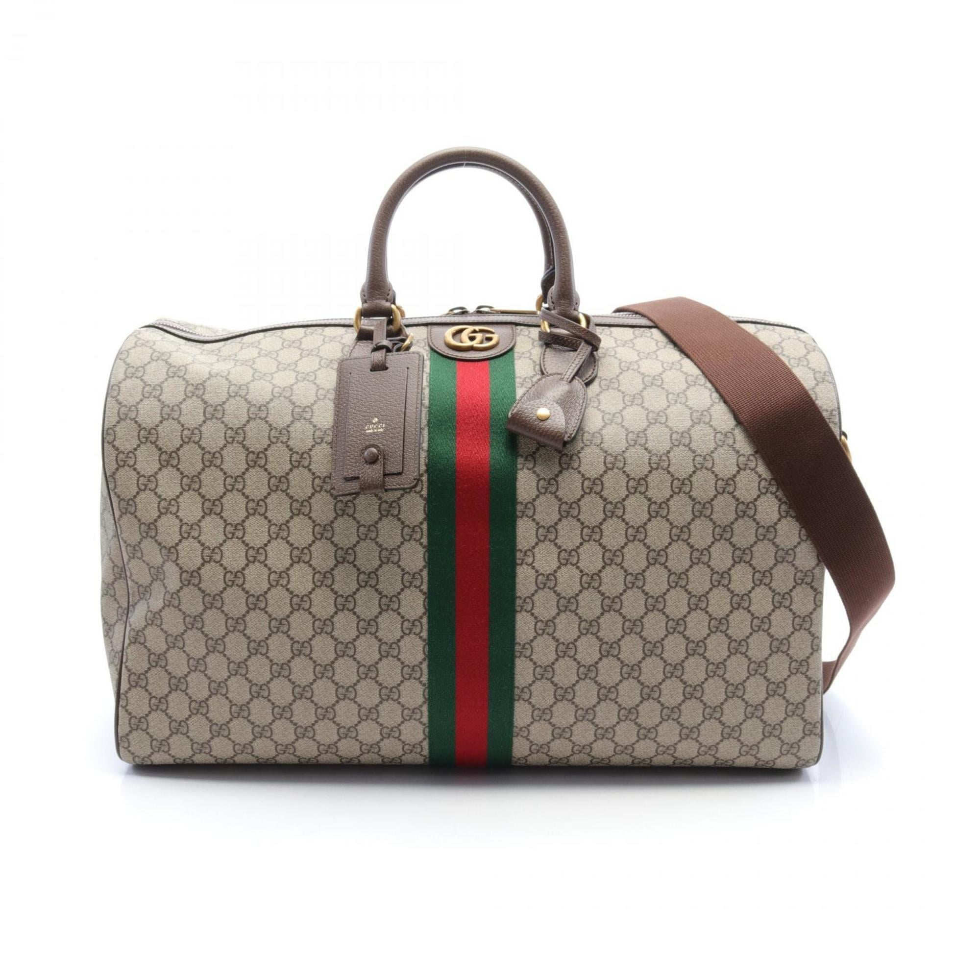 Pre-Owned Gucci GG Supreme Sherry Line Boston Bag, Coated Canvas ...