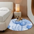 Blue Tulip Round Rug 3ft Area Rug Washable Soft Non-Slip 3' Circle Low ...
