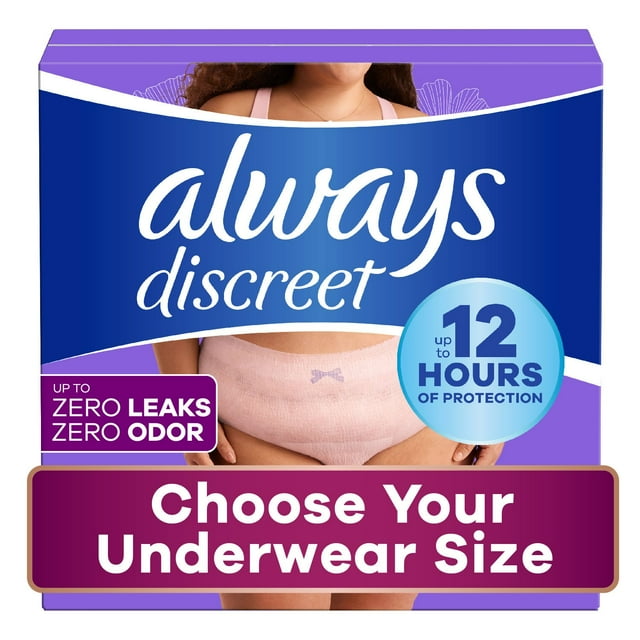 Always Discreet Incontinence Underwear for Women, Maximum, Choose Size ...