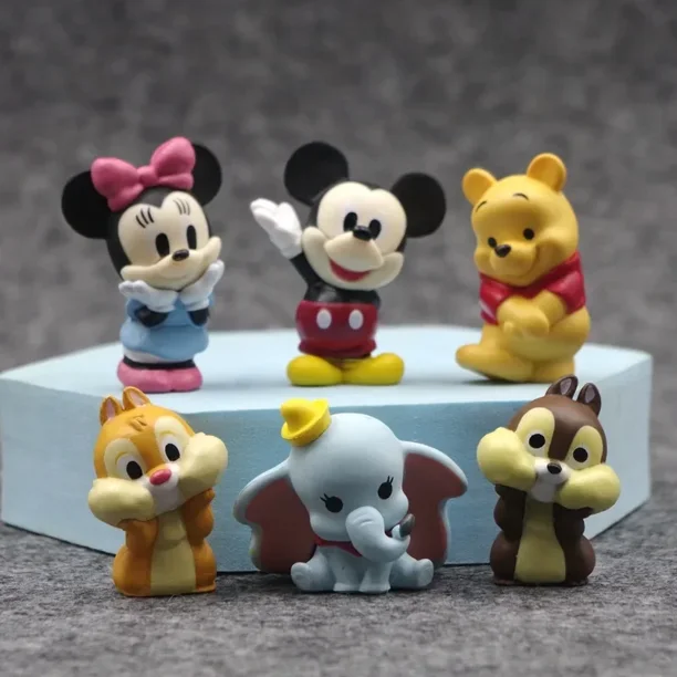 Figura de acción de Mickey Mouse, muñeco de dibujos animados de PVC de 6 piezas, Minnie Pooh ...