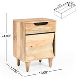 GDF Studio Modern Wood Nightstand with Drawer, Rectangle Storage ...