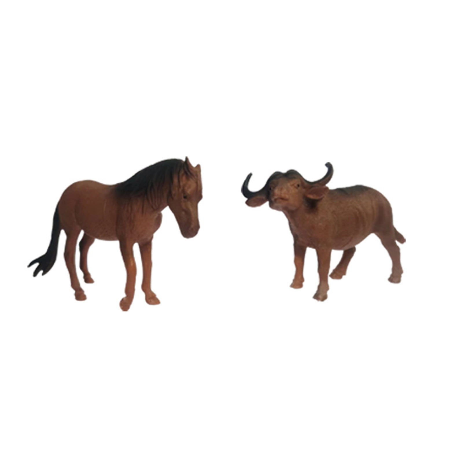 Kripyery 2Pcs Simulated Animal Models Horse Sheep Lion Tiger Deer ...