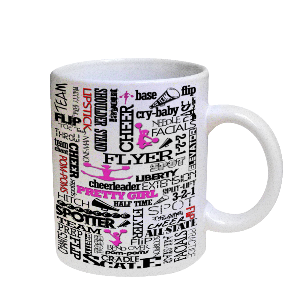 KuzmarK Coffee Cup Mug Pearl Iridescent White - Cheerleader Cheer ...