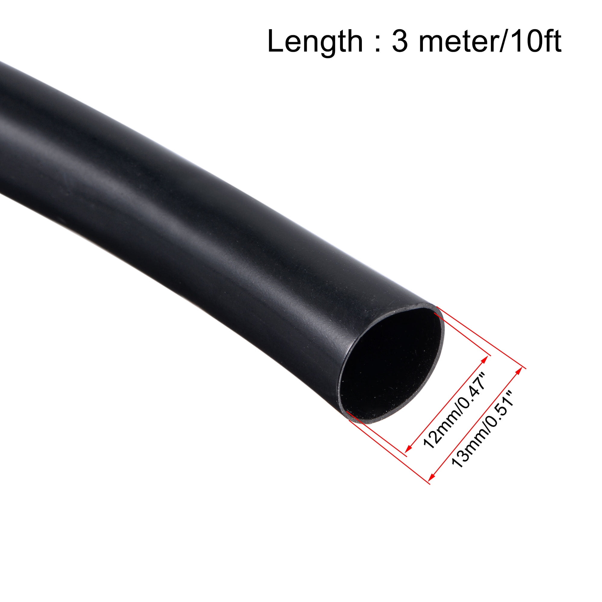 Buy Black PVC Tube Wire Harness Tubing 1/2(12mm) ID 10ft Sleeve for ...