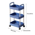 shyuyusa 3-Tier Rolling Storage Cart With Wheels- Plastic Multi-Room ...