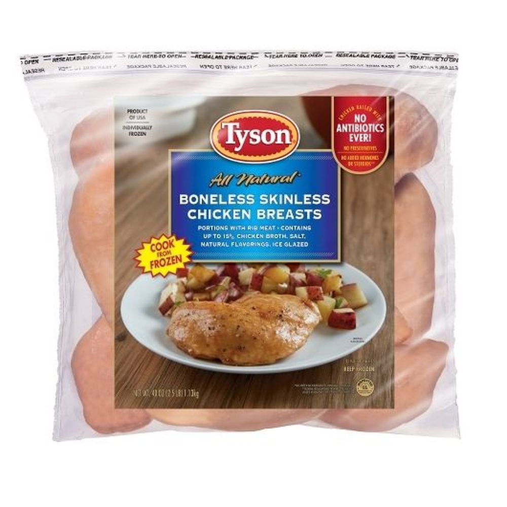 Tyson Boneless Skinless Chicken Breasts, 2.5 Pound -- 12 per Case ...