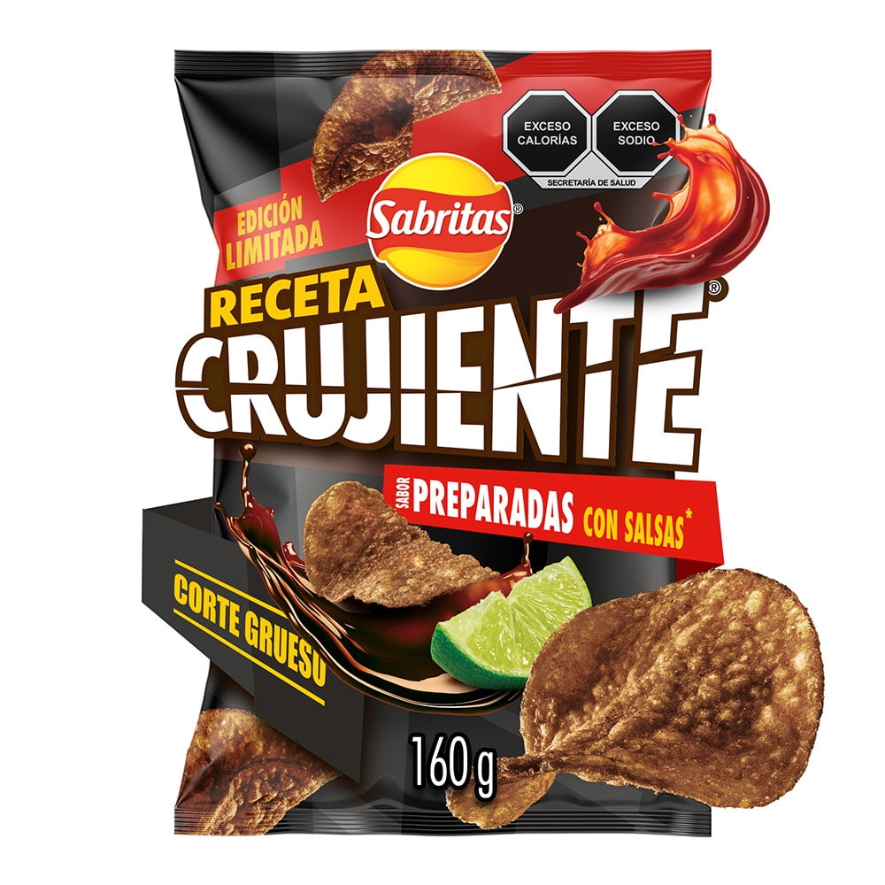 Papas fritas Sabritas Receta Crujiente sabor salsas preparadas y limón ...
