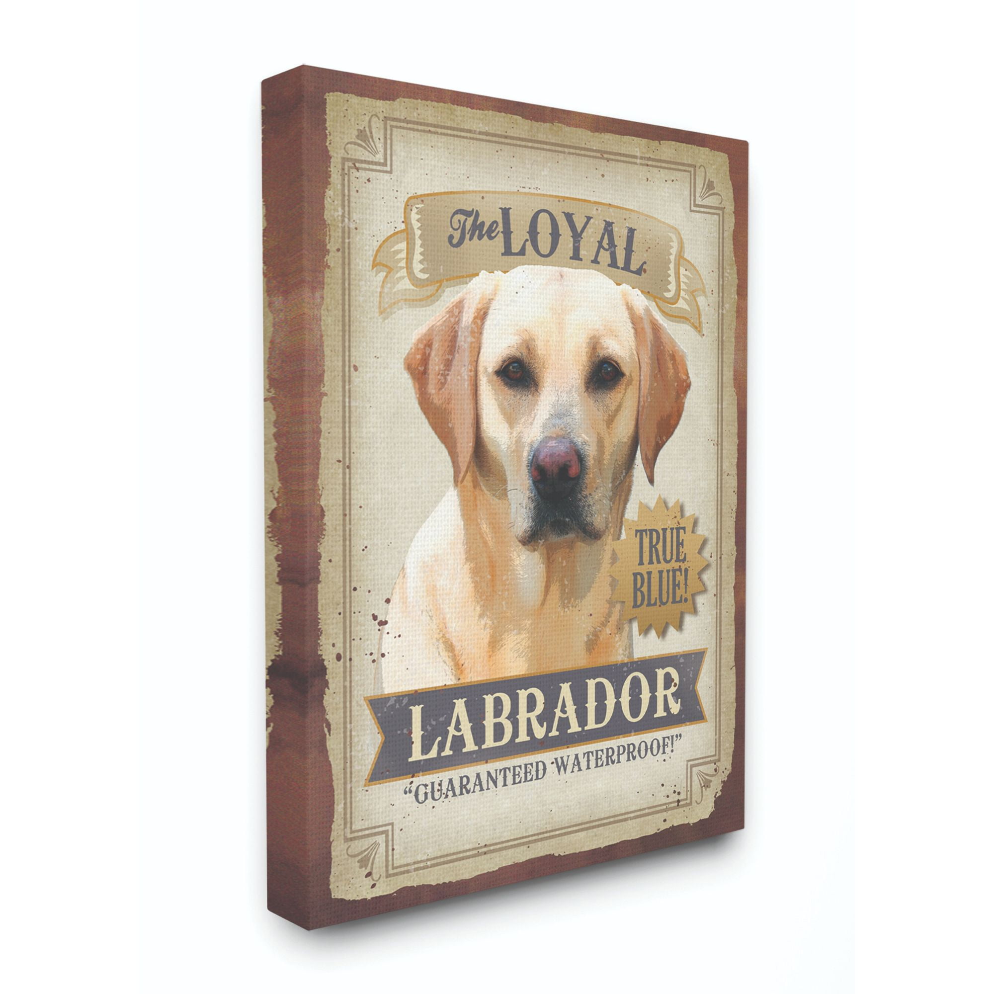 Stupell Industries Loyal Labrador Pet Dog Vintage Poster Design Canvas ...