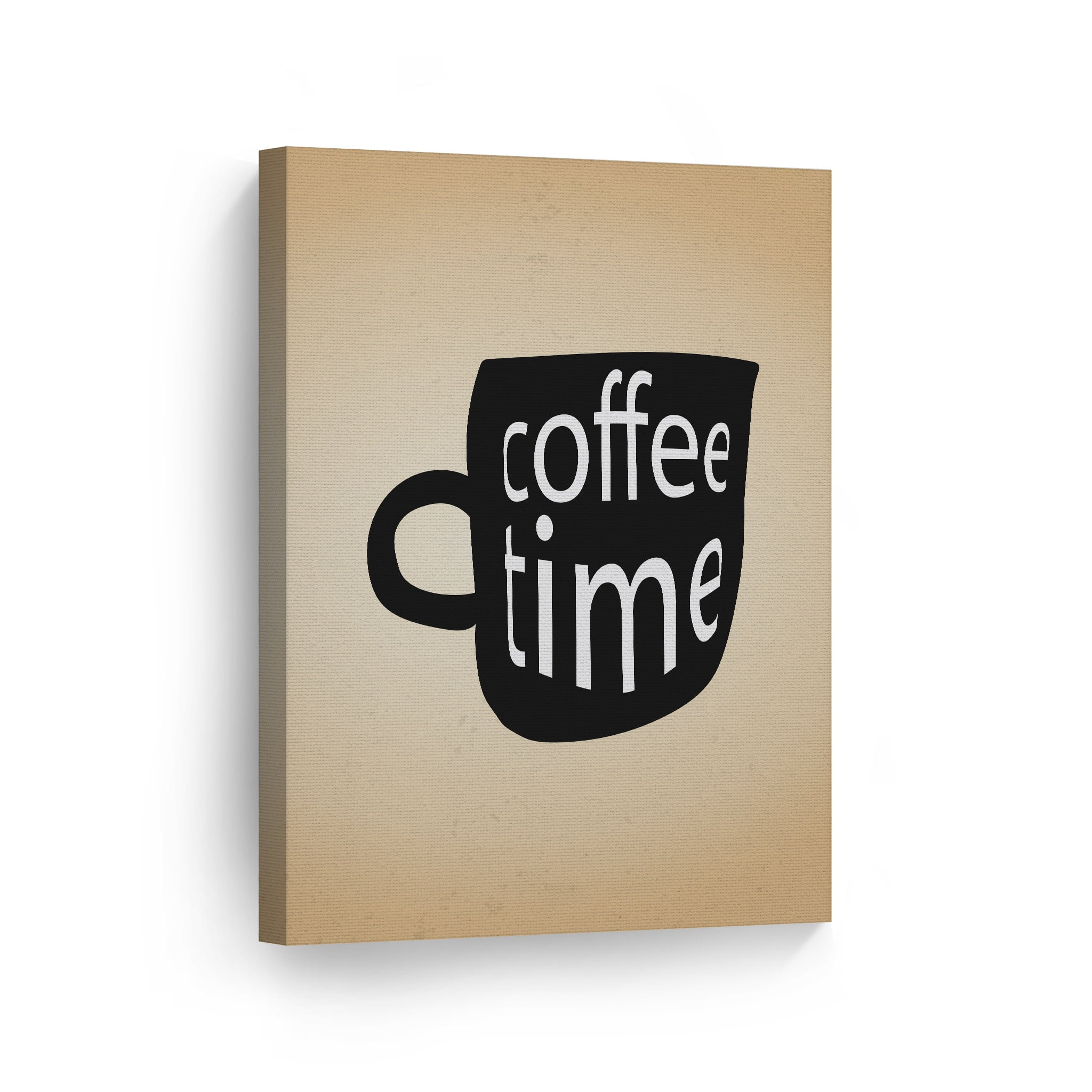 Smile Art Design Coffee Time Black Mug Canvas Wall Art Print Coffee ...