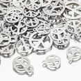 80Pcs 4 Style 201 Stainless Steel Pendants Peace Sign Stainless Steel ...