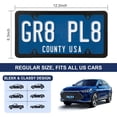 2 Pack Black License Plate Frames, Stainless Steel License Plate Cover ...