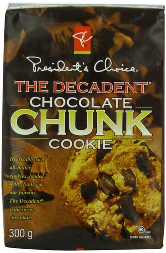 President's Choice the Decadent Chocolate Cookie, Chunk, 300g/10.6oz ...