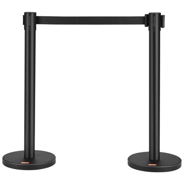 Costway 6Pcs Stanchion Posts Queue Pole Retractable Red Belt Crowd ...