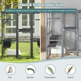 Costway Large Wooden Cat House 71'' Indoor Outdoor Weatherproof Catio ...