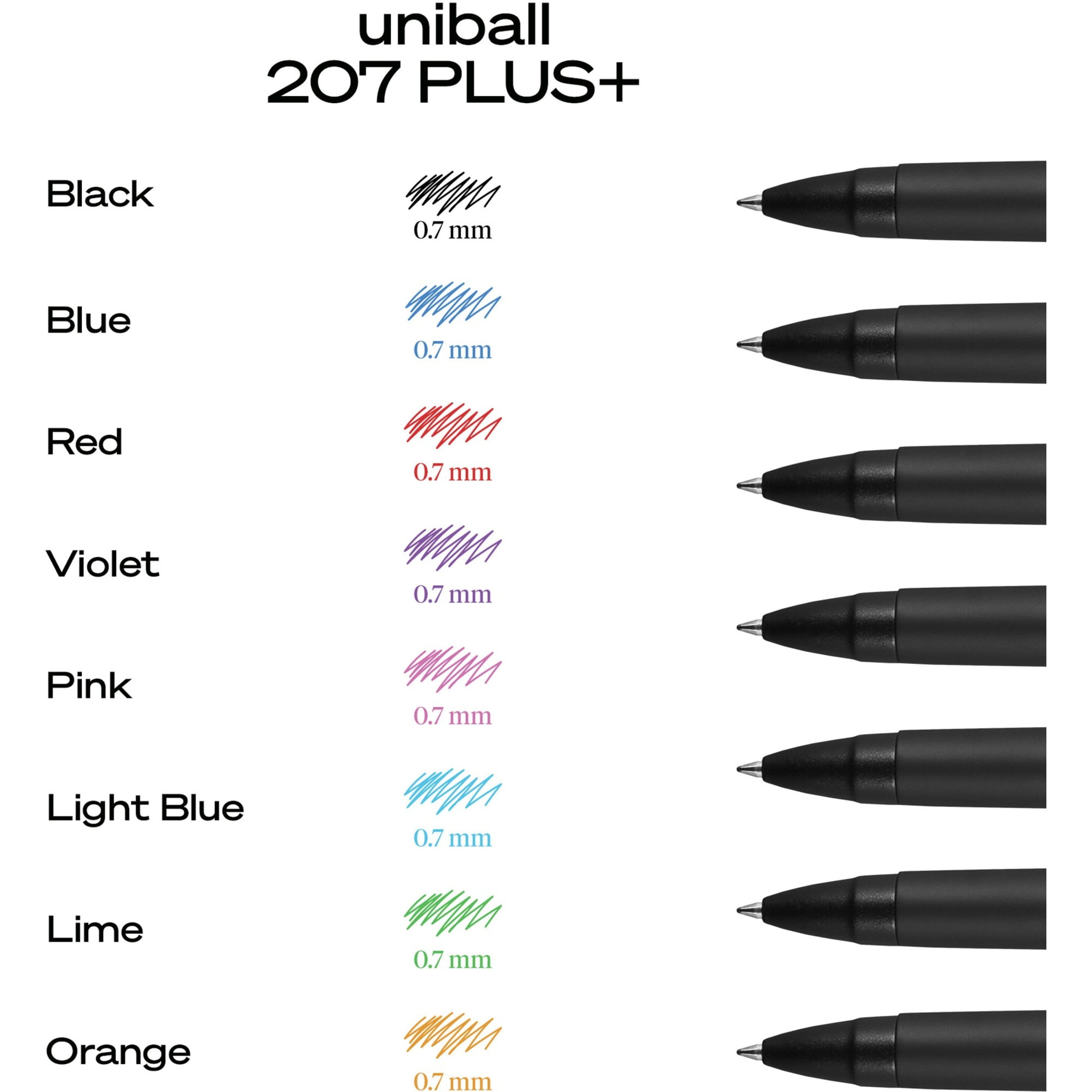 Uni-ball UBC70463 0.7 mm 207 Plus Gel Pen, Black Barrel – Totalhill.com ...
