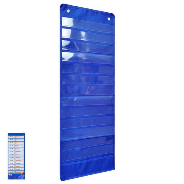 Classroom Pocket Chart 14 Pockets Hanging File Organizer Daily Schedule ...