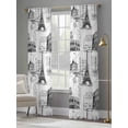 Black Architecture Sheer Curtains for Living Room Bedroom Vintage City ...