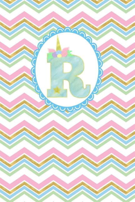 Unicorn Monogram Journal - Letter R: Blue Letter with a Unicorn Horn ...