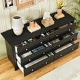 Vineego Double Dresser for Bedroom,6-Drawer Wide Chest of Drawers ...