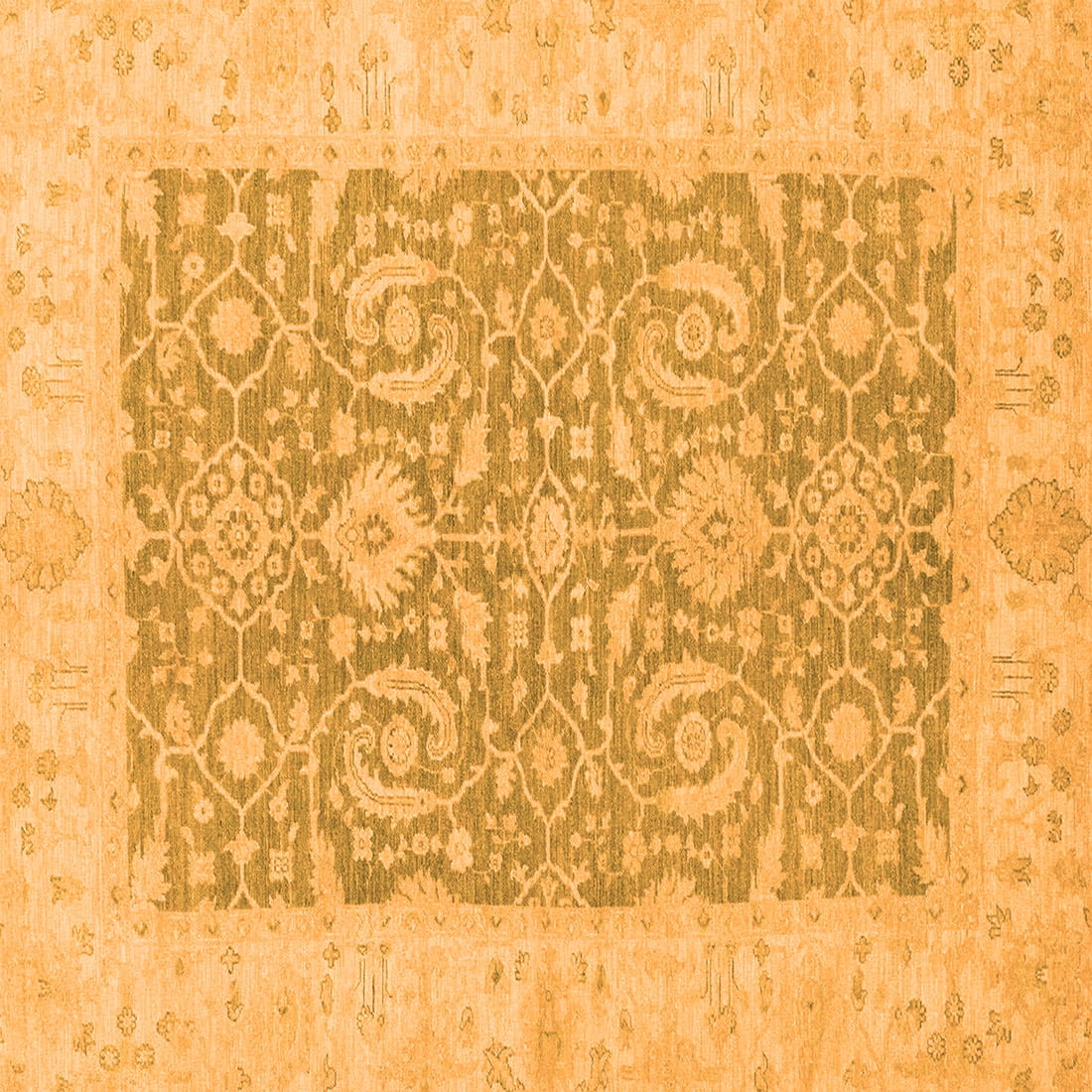 Ahgly Company Indoor Square Oriental Orange Traditional Area Rugs, 5 ...
