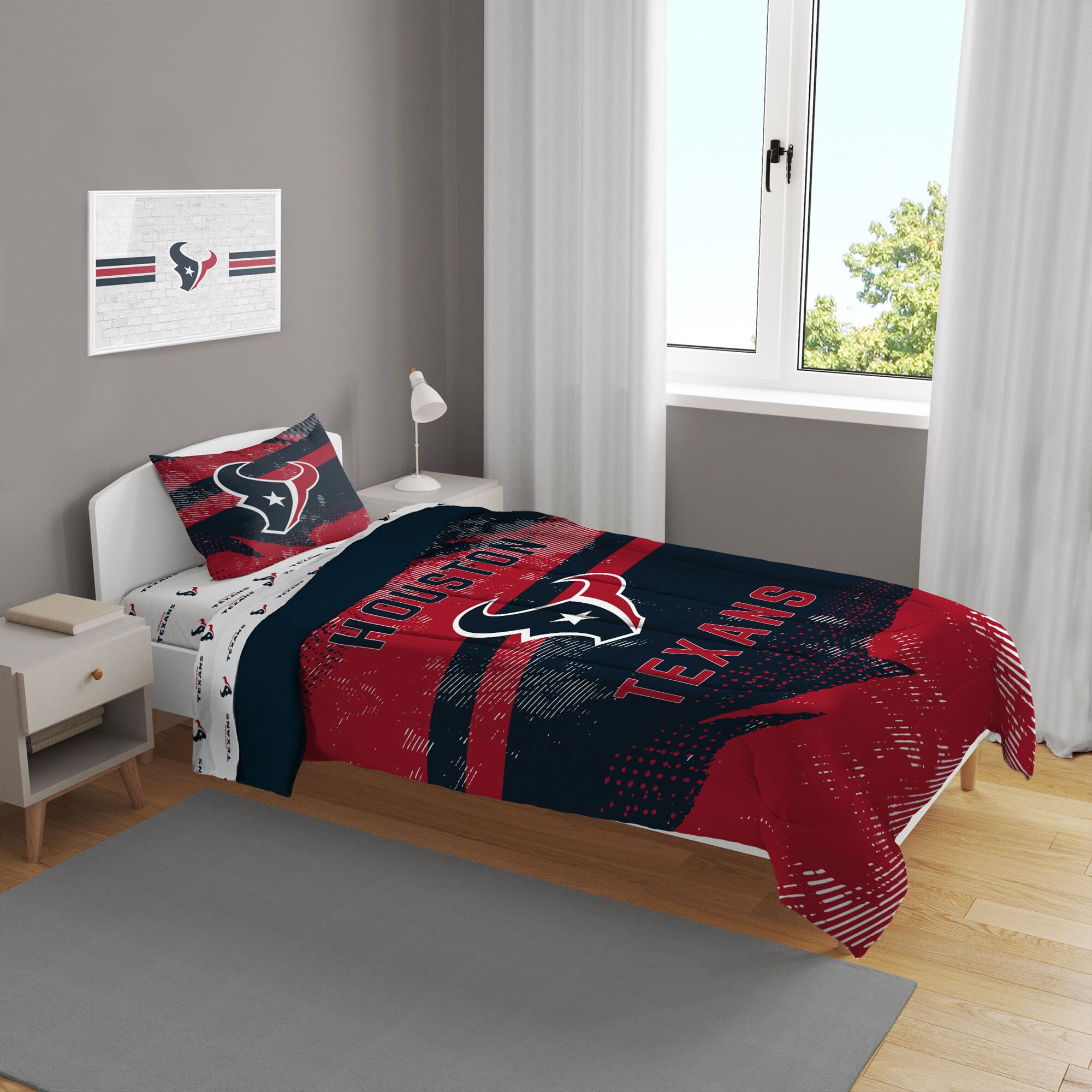 Houston Texans Slanted Stripe 4-Piece Twin Bed Set - Walmart.com
