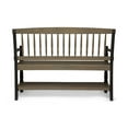 Noble House Zoriah Rustic Acacia Wood Bench with Shelf, Gray and Black ...